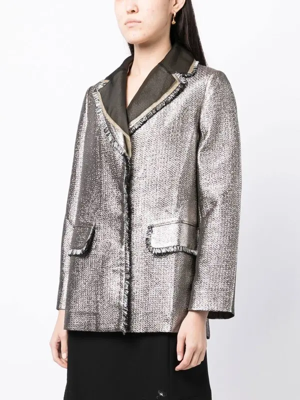 Shiatzy Chen Metallic Fringed-trim Blazer