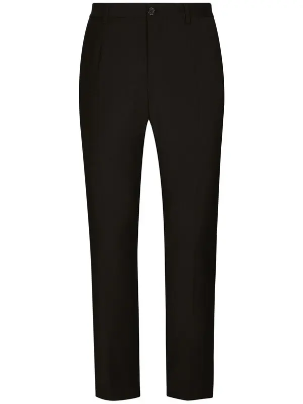 Dolce & Gabbana Logo-embroidered Trousers - Black