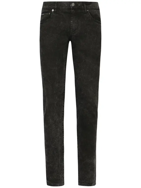 Dolce & Gabbana Marble-effect Skinny Jeans - Black