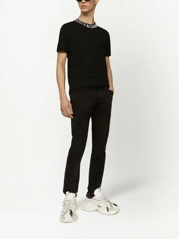 Dolce & Gabbana Marble-effect Skinny Jeans - Black