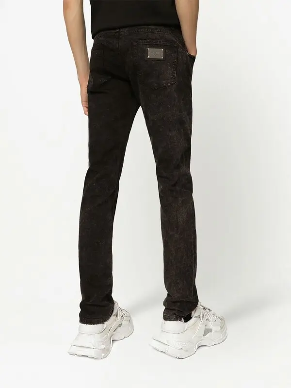 Dolce & Gabbana Marble-effect Skinny Jeans - Black