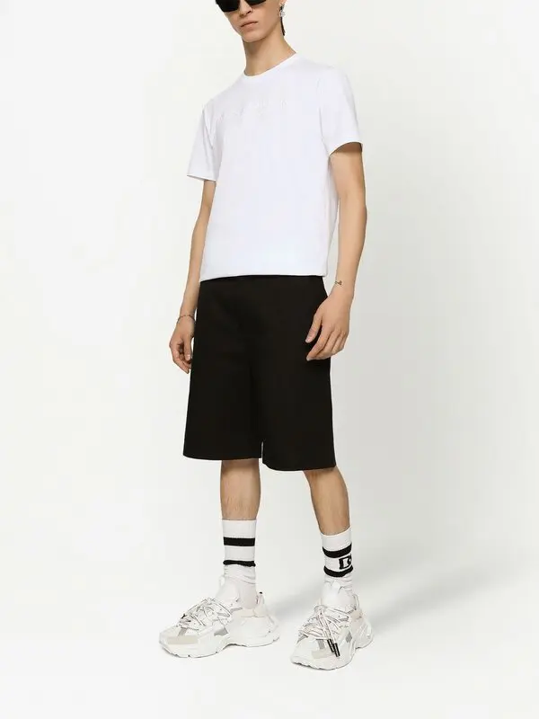 Dolce & Gabbana Logo Tag Cotton Shorts - Black