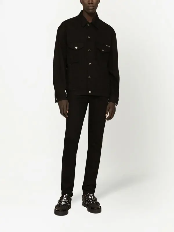 Dolce & Gabbana Button-up Denim Jacket - Black