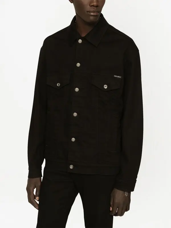 Dolce & Gabbana Button-up Denim Jacket - Black