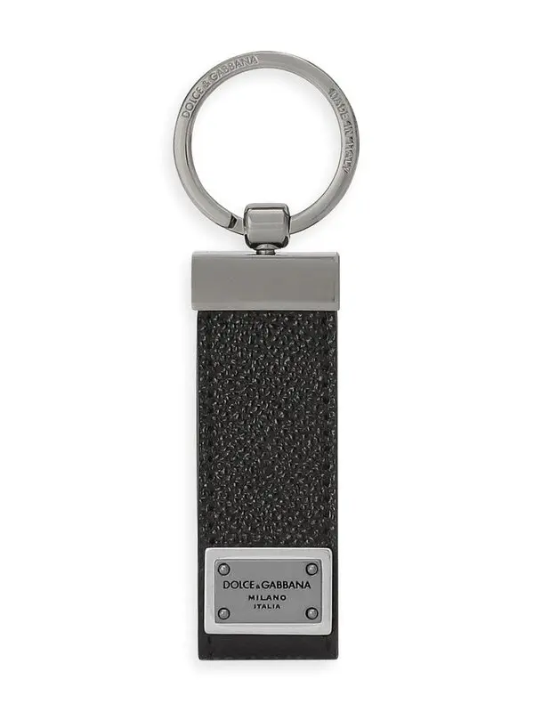 Dolce & Gabbana Logo-tag Leather Keyring - Black