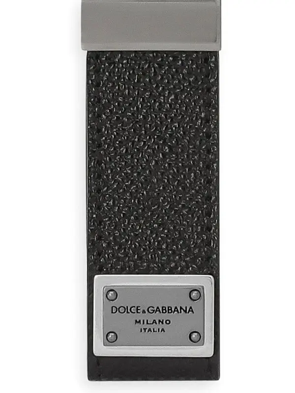 Dolce & Gabbana Logo-tag Leather Keyring - Black