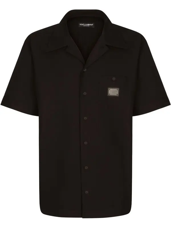 Dolce & Gabbana Logo-tag Cotton Shirt - Black