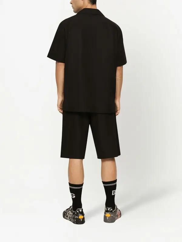 Dolce & Gabbana Logo-tag Cotton Shirt - Black