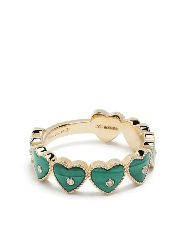 Yvonne Léon Alliance Malachite Heart Ring - Gold