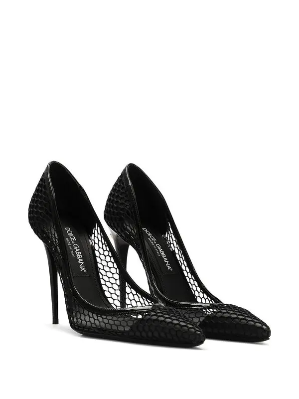Dolce & Gabbana 105mm Patent Leather Mesh Pumps