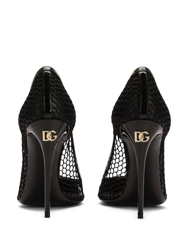Dolce & Gabbana 105mm Patent Leather Mesh Pumps