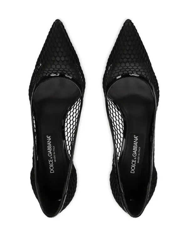 Dolce & Gabbana 105mm Patent Leather Mesh Pumps