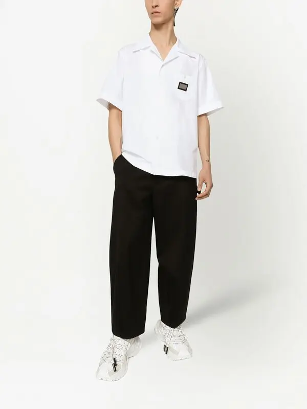 Dolce & Gabbana Logo-tag Cotton Bowling Shirt - White