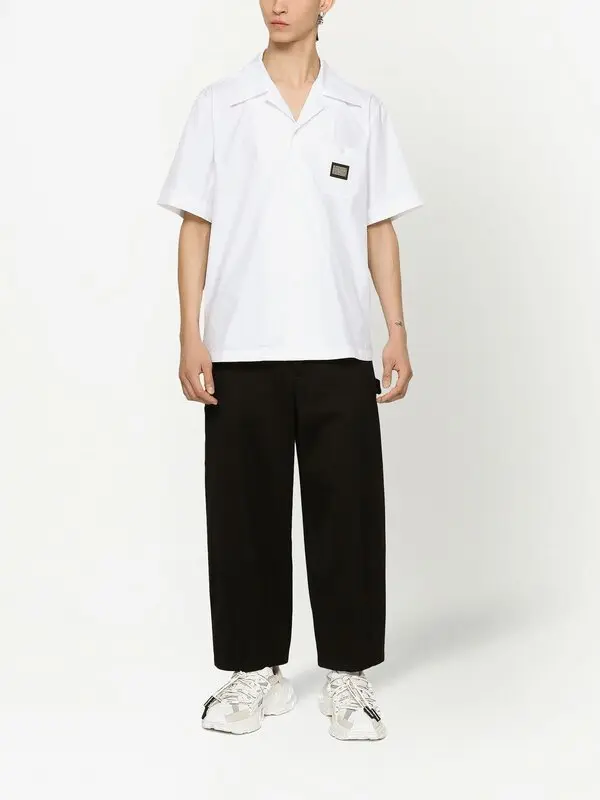 Dolce & Gabbana Logo-tag Cotton Bowling Shirt - White