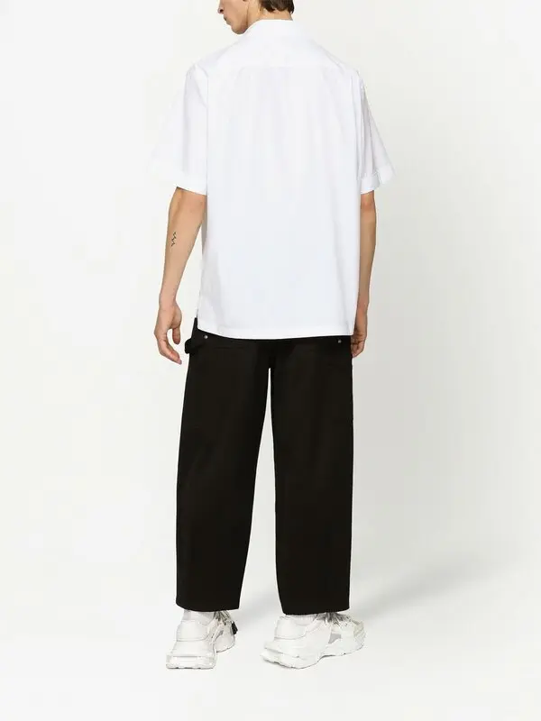Dolce & Gabbana Logo-tag Cotton Bowling Shirt - White