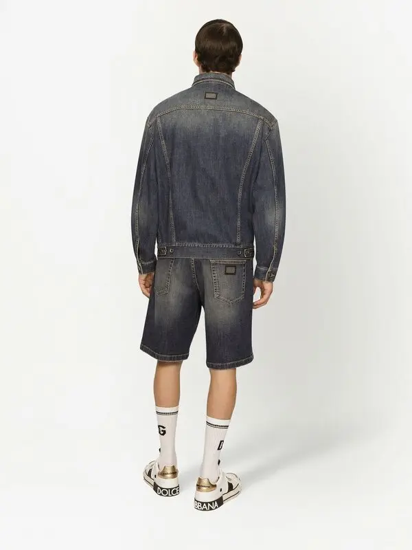 Dolce & Gabbana Distressed Denim Jacket - Blue