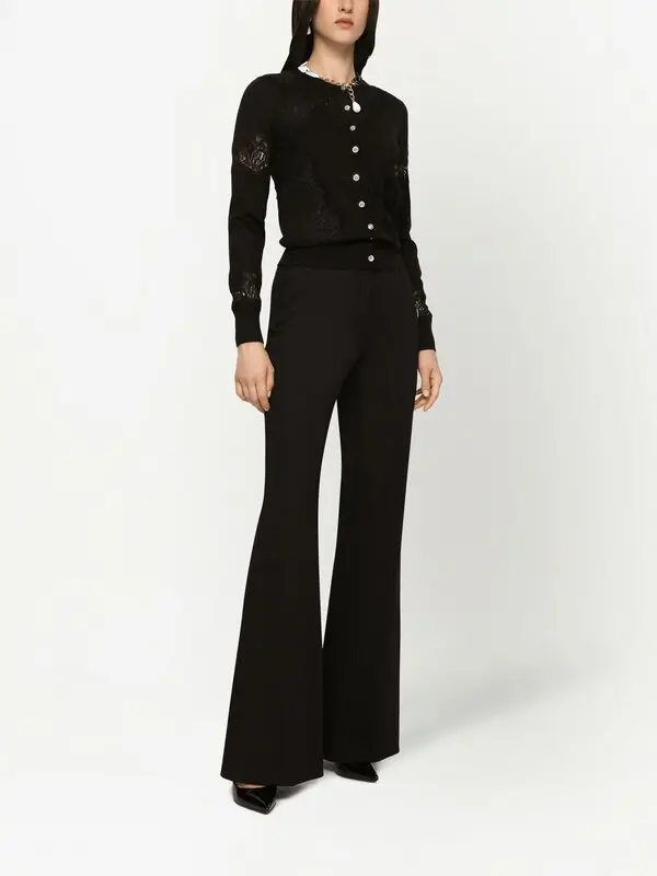Dolce & Gabbana Lace-panel Cashmere-silk Cardigan - Black