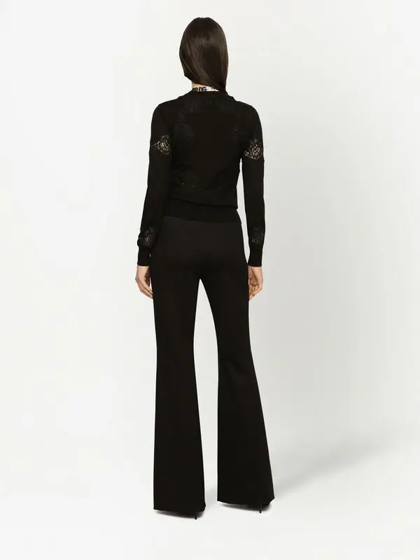 Dolce & Gabbana Lace-panel Cashmere-silk Cardigan - Black