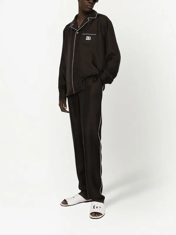 Dolce & Gabbana Logo-embroidered Silk Jogging Pants