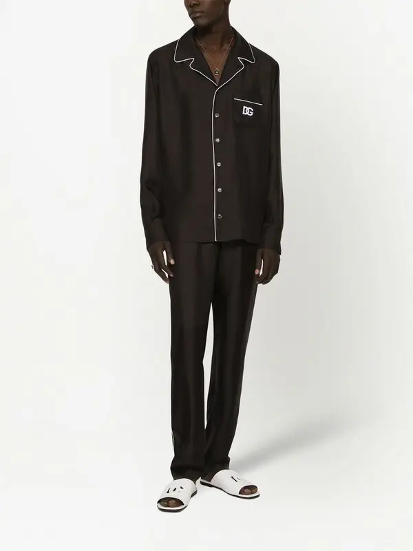 Dolce & Gabbana Logo-embroidered Silk Jogging Pants