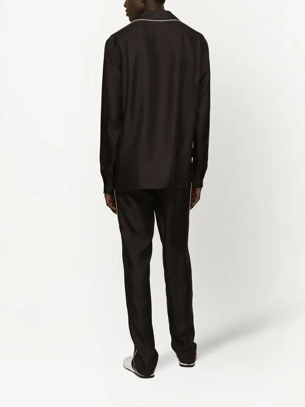 Dolce & Gabbana Logo-embroidered Silk Jogging Pants