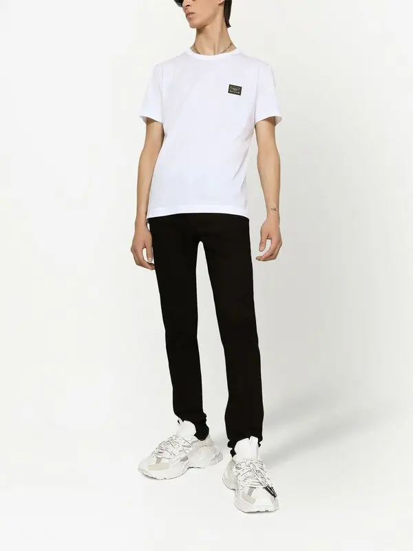 Dolce & Gabbana Logo-appliqué Skinny Jeans - Black