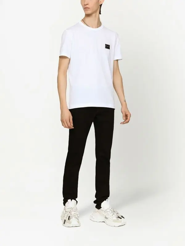 Dolce & Gabbana Logo-appliqué Skinny Jeans - Black