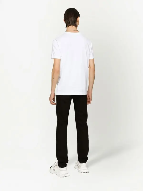 Dolce & Gabbana Logo-appliqué Skinny Jeans - Black