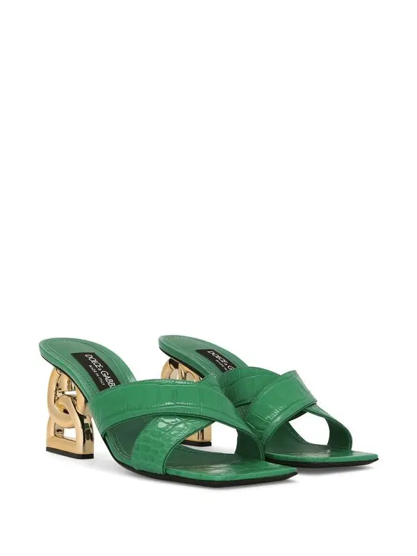 Dolce & Gabbana 3.5 75mm Leather Sandals - Green