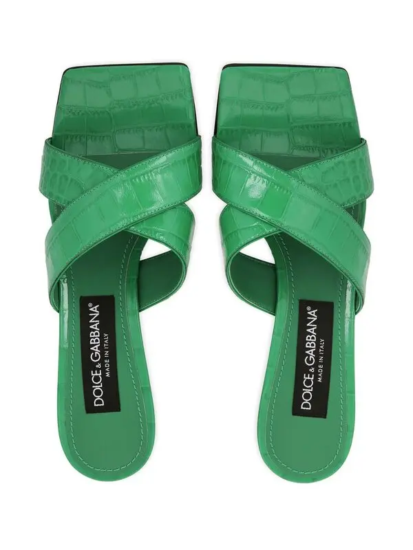 Dolce & Gabbana 3.5 75mm Leather Sandals - Green