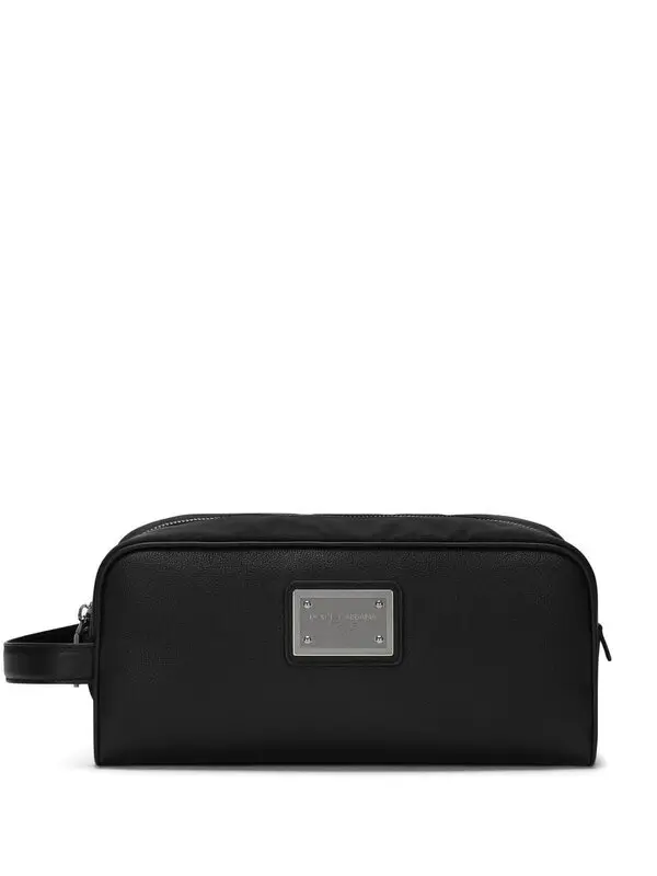 Dolce & Gabbana Leather Toiletry Bag - Black