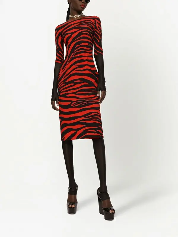 Dolce & Gabbana Zebra-print Midi Dress