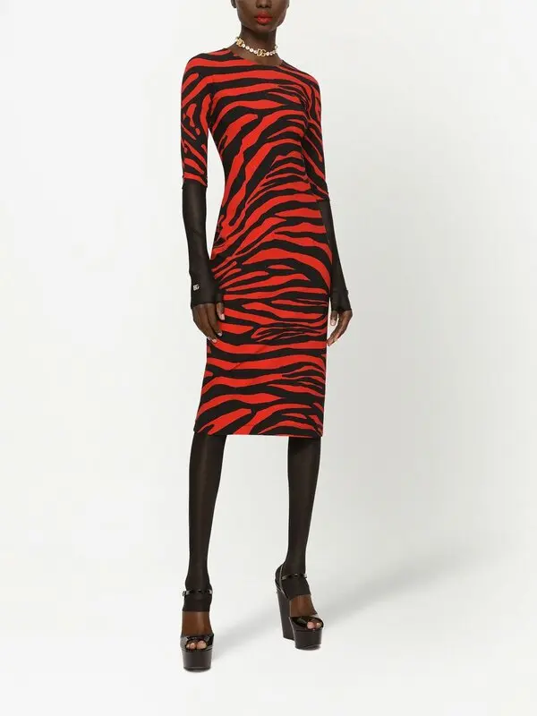 Dolce & Gabbana Zebra-print Midi Dress