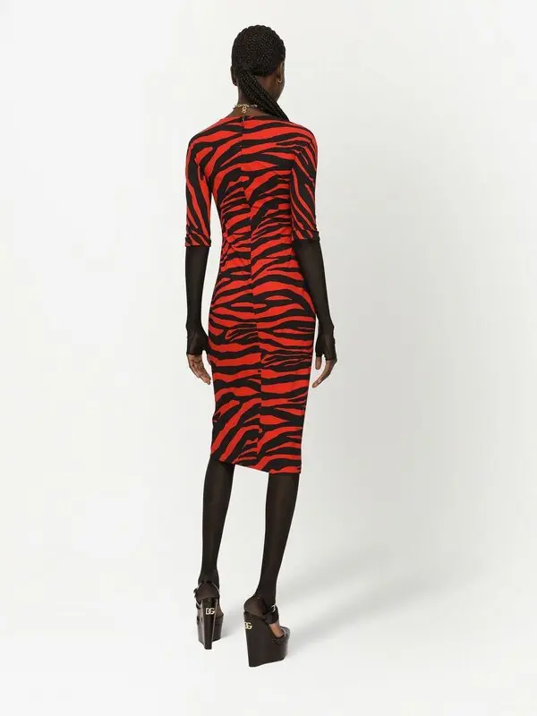 Dolce & Gabbana Zebra-print Midi Dress