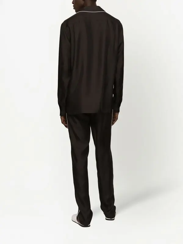 Dolce & Gabbana Logo-embroidered Silk Shirt