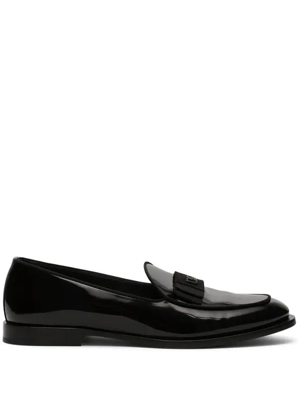 Dolce & Gabbana Logo-tag Patent Leather Slippers
