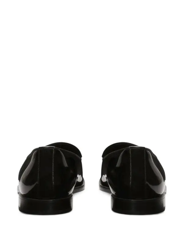 Dolce & Gabbana Logo-tag Patent Leather Slippers
