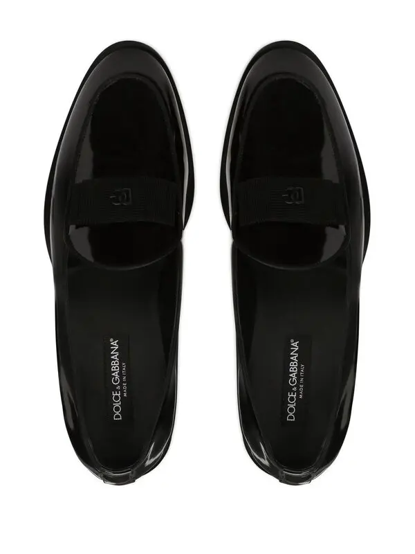 Dolce & Gabbana Logo-tag Patent Leather Slippers