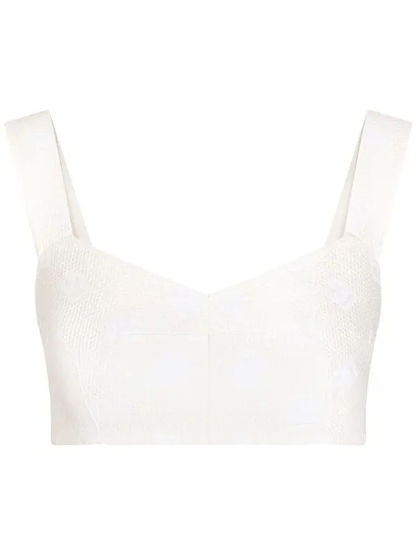 Dolce & Gabbana Dg-logo Jacquard Corset Top - White