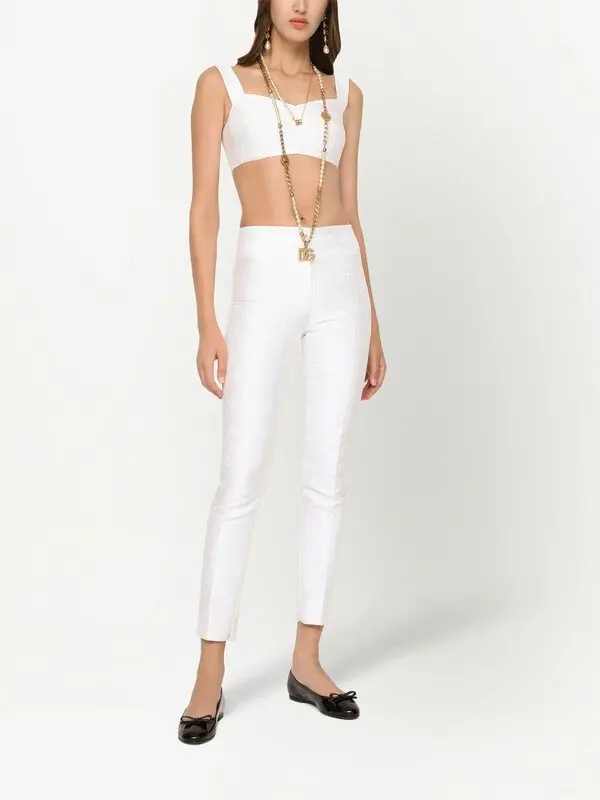 Dolce & Gabbana Dg-logo Jacquard Corset Top