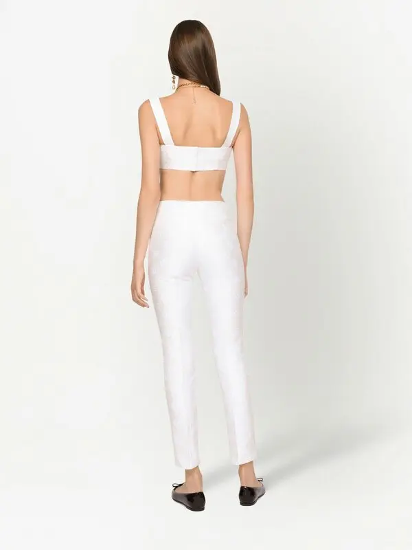 Dolce & Gabbana Dg-logo Jacquard Corset Top