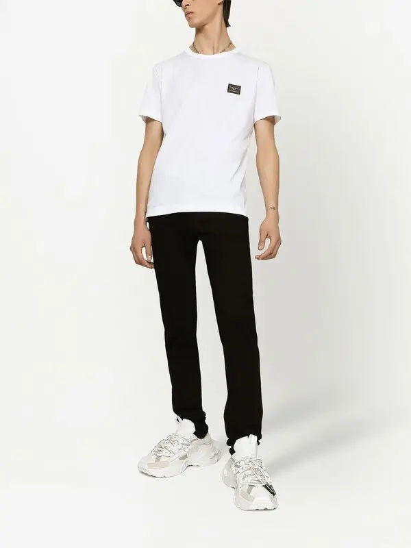 Dolce & Gabbana Cotton T-shirt With Branded Tag - White
