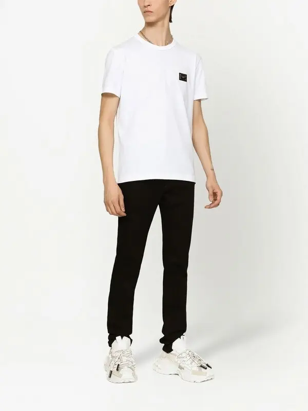 Dolce & Gabbana Cotton T-shirt With Branded Tag - White