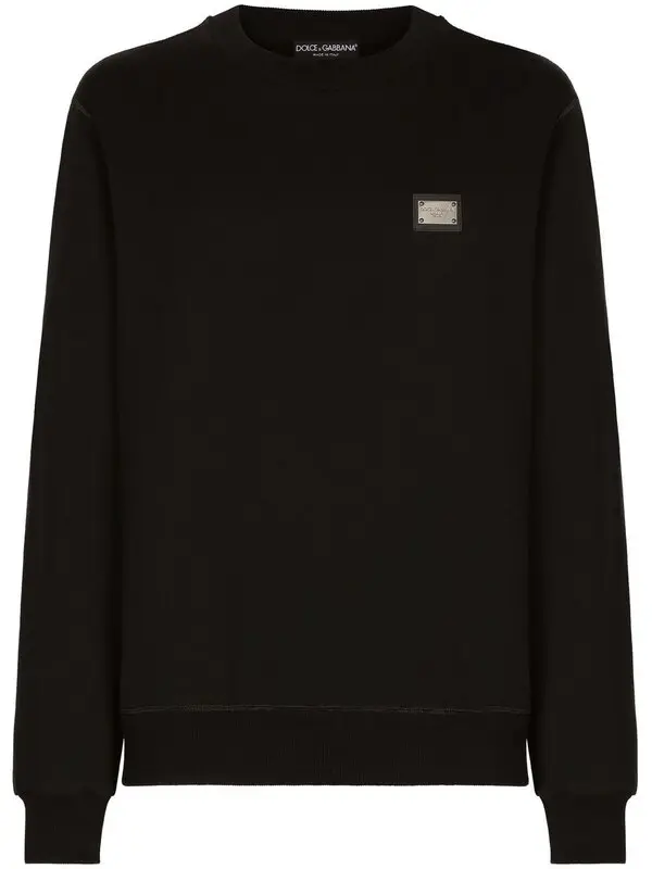 Dolce & Gabbana Logo-tag Cotton Sweatshirt - Black