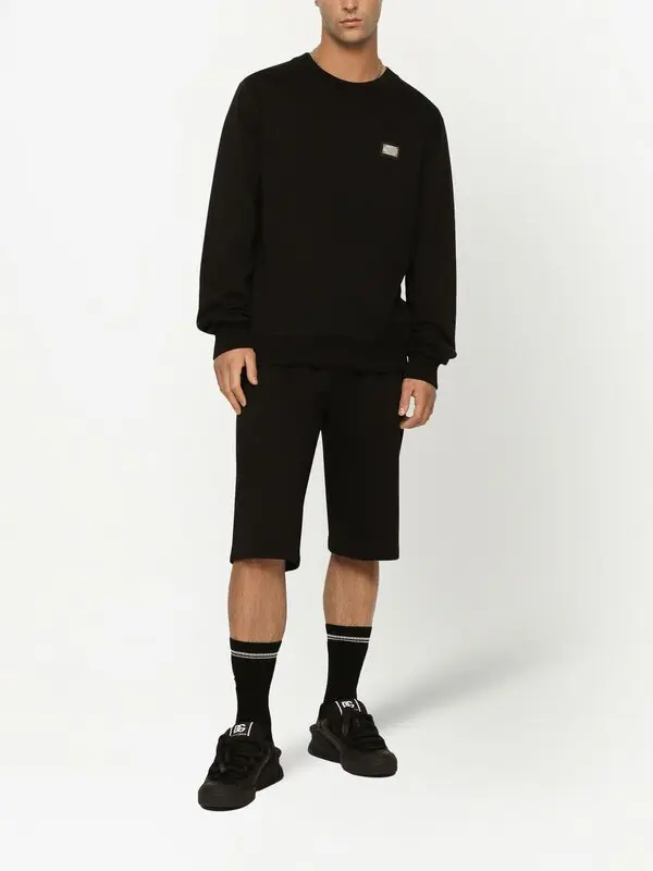 Dolce & Gabbana Logo-tag Cotton Sweatshirt - Black