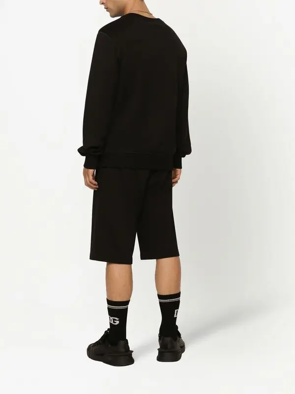 Dolce & Gabbana Logo-tag Cotton Sweatshirt - Black