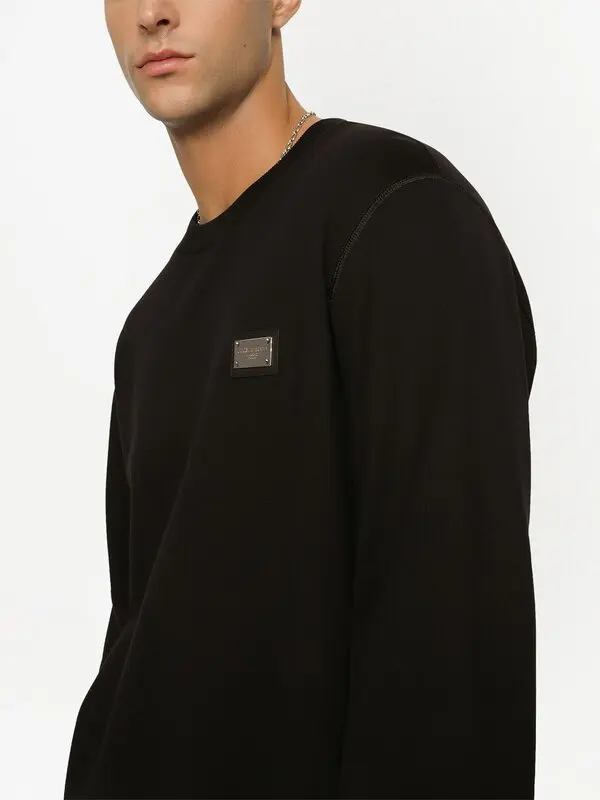 Dolce & Gabbana Logo-tag Cotton Sweatshirt - Black