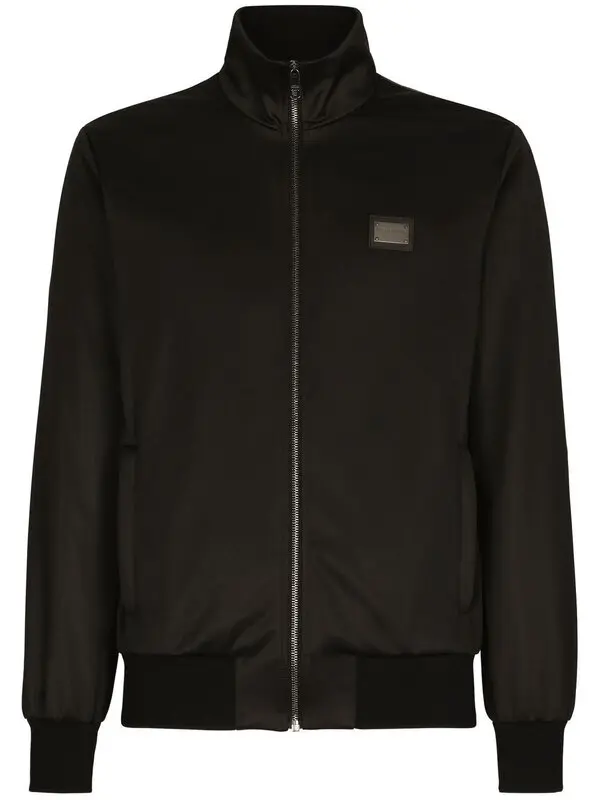 Dolce & Gabbana Logo-tag Zip-up Sweatshirt - Black