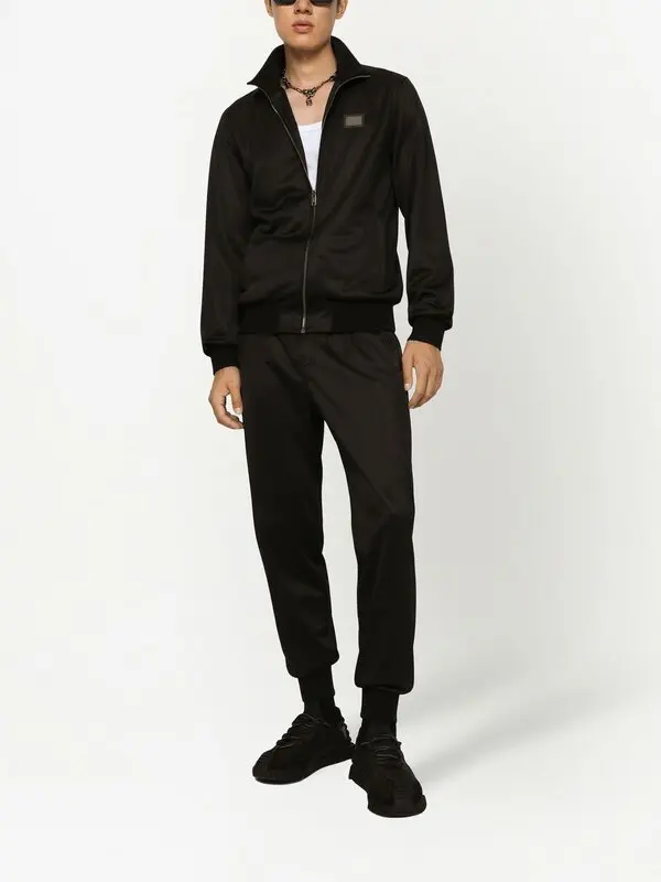 Dolce & Gabbana Logo-tag Zip-up Sweatshirt - Black