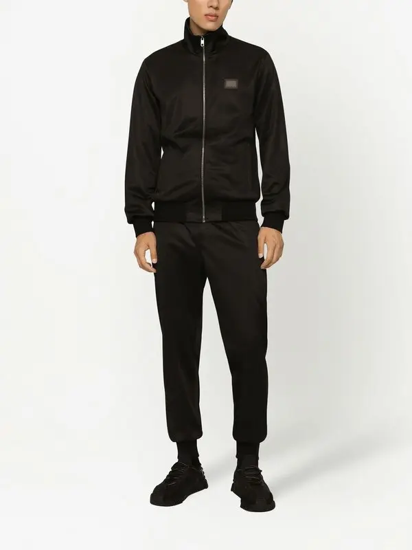 Dolce & Gabbana Logo-tag Zip-up Sweatshirt - Black